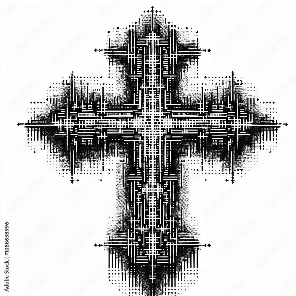 Ascii Cross Create An Image Of A Cross Using Ascii Characters Stock 5446
