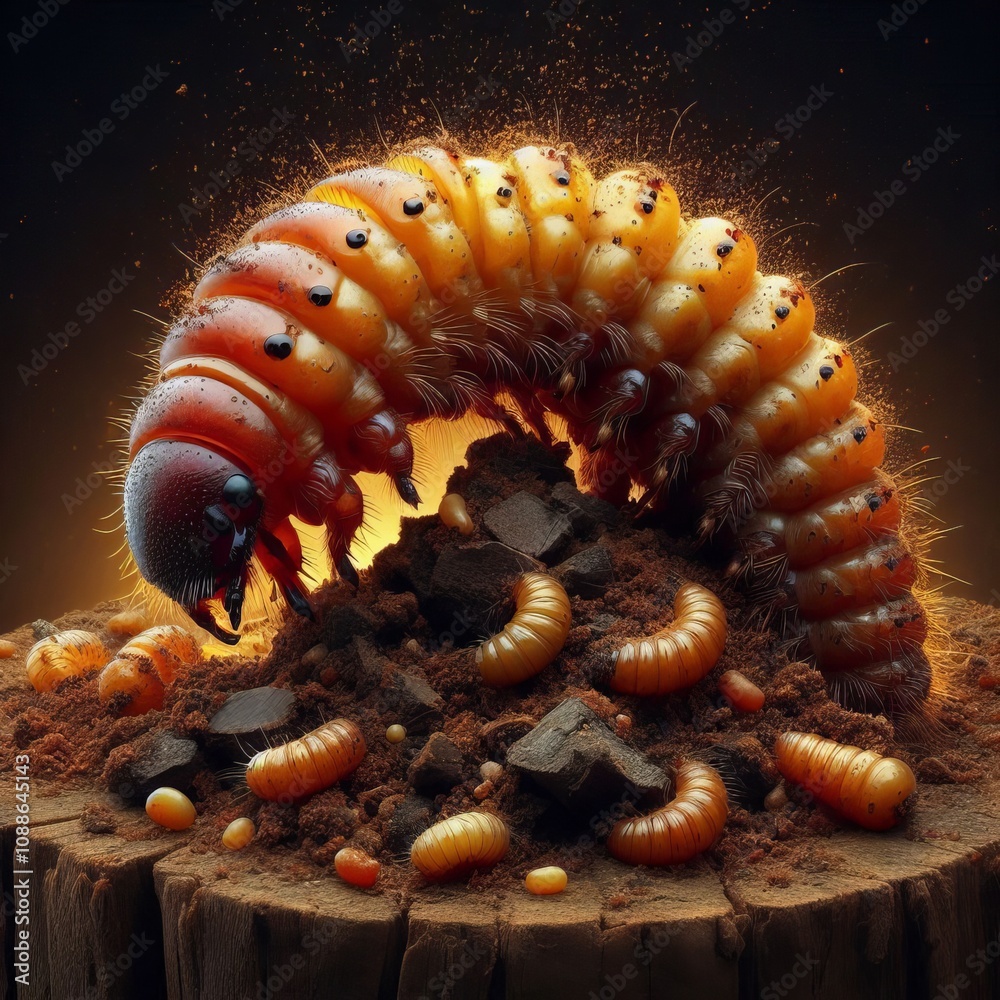 Beetle Larva Coleoptera Larvae The larval stage of beetles often Stock ...