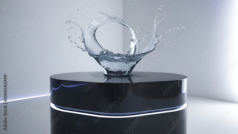 Podium water splash for the Water splashes onto a circular platform ...