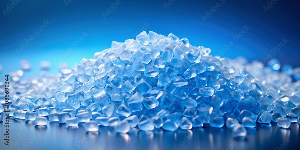 Virgin Raw Material Polycarbonate Resin Isolated on Blue Background for ...