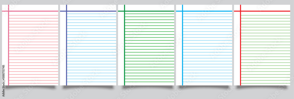 Creative vector illustration of realistic square, lined paper blank ...