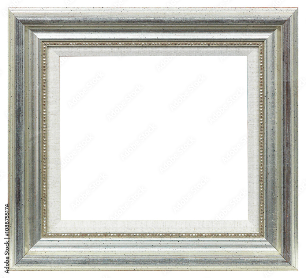 Silver picture frame on a transparent background, in PNG format. Stock ...