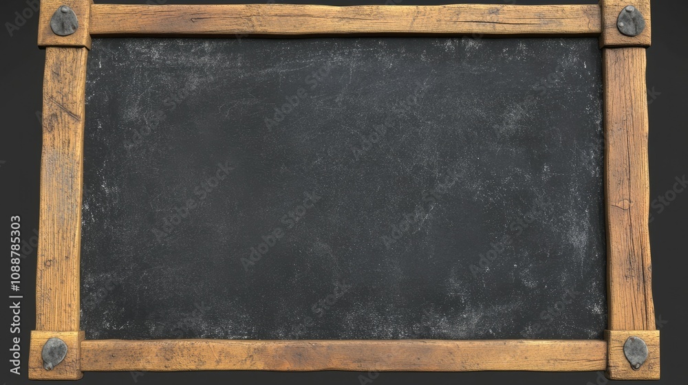 Classic blackboard in a wood frame, isolated on transparent background ...