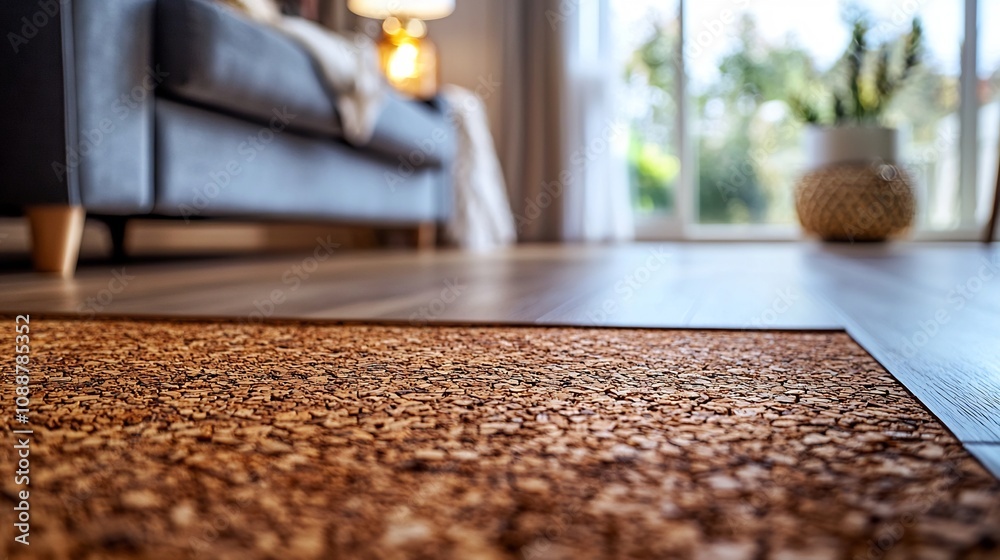 Floor Insulation Spread, Cork Underlayment Spread Across a Cozy Living ...