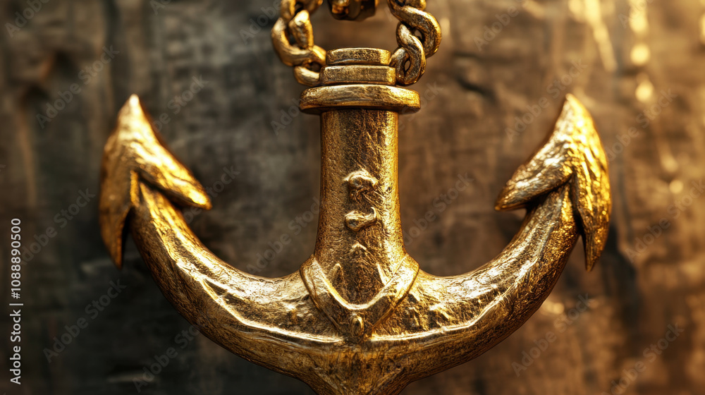 gold anchor with ornate details, symbolizing strength and stability ...