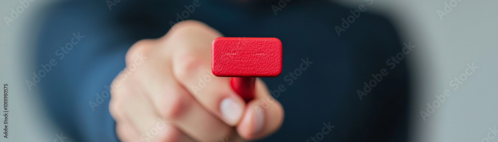 Approval stamp in business hand, symbolizing quality control and ...