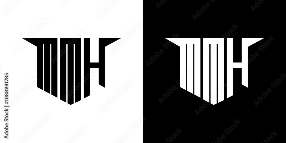 MMH letter logo design with white background in illustrator, vector ...