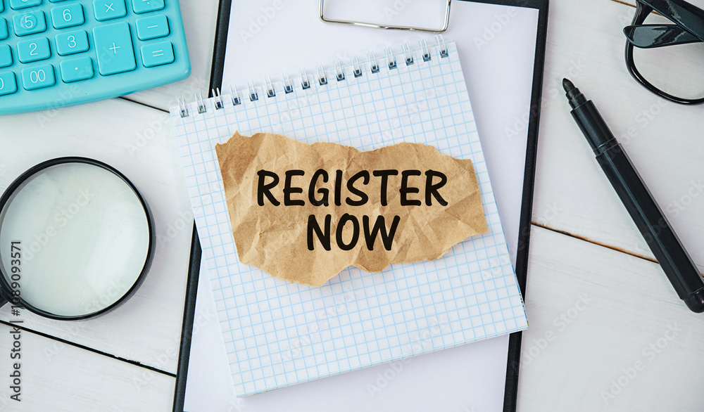 Membership concept. Template for registration. Register now hand ...