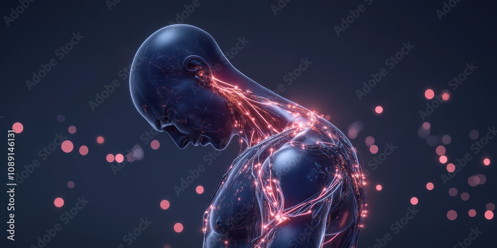 Radiating pain from sciatica in a digital human model concept art ...