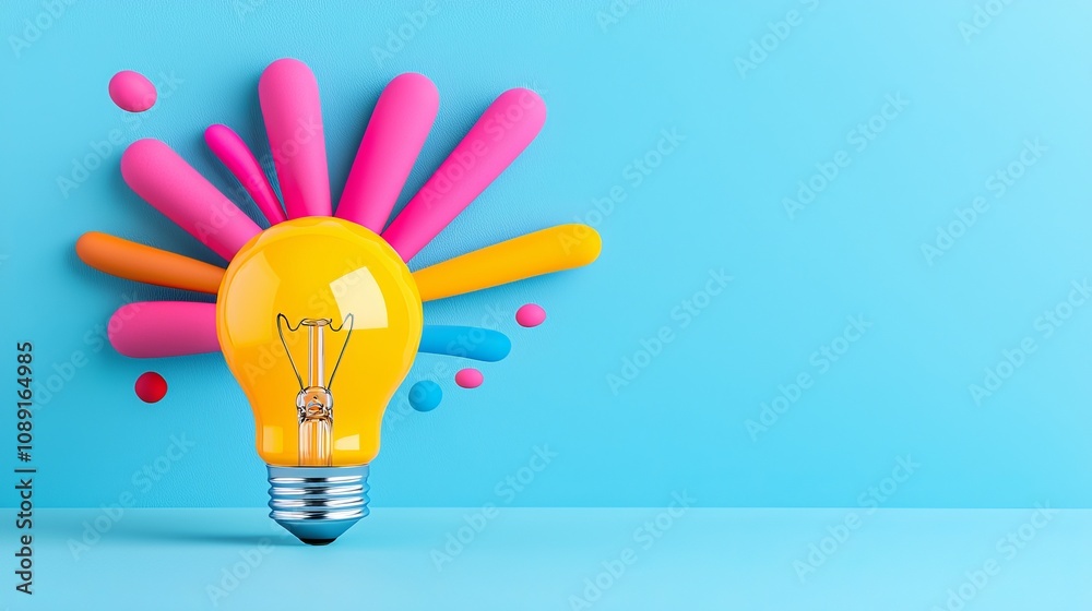 Conceptual image illustrating a light bulb symbolizing brilliant ...