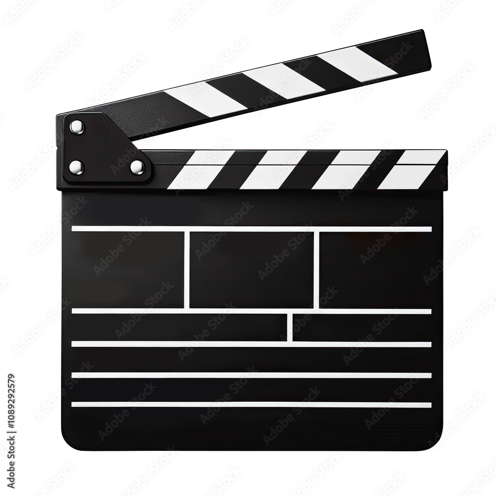 movie clapper board front view isolated on transparent background Stock ...