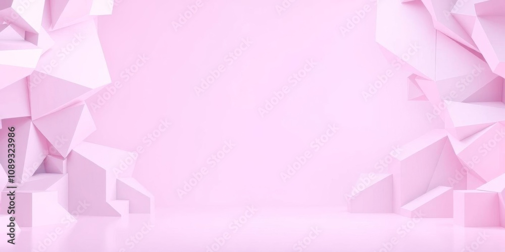 Pastel colored tech background with geometric 3D structure, clean ...