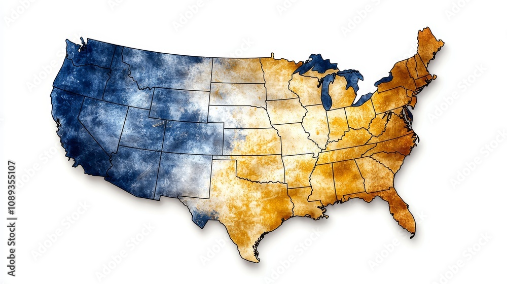 Ilustración de Stock United States Map Illustration Featuring Gradient ...
