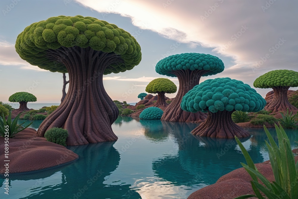 Dynamic Organic Designs with Serene Surface Textures in 3D Renderings ...