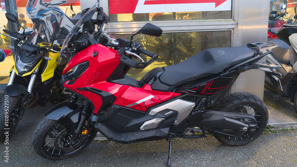Honda X-ADV logo sign and brand text mixes red SUV style and ...