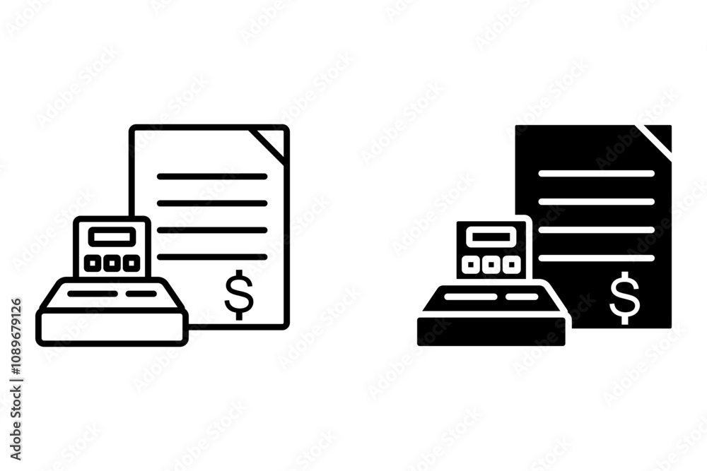 Budget calculator icon isolated on white background. Budget calculator ...