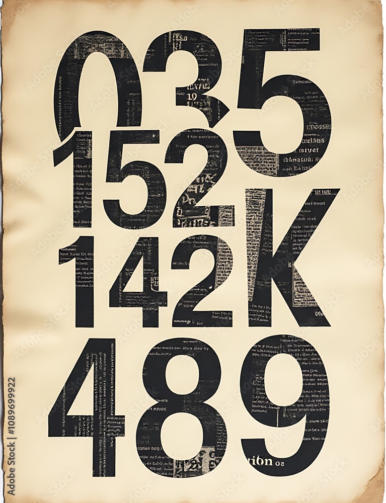 Grunge typography includes a type specimen set with collage style ...