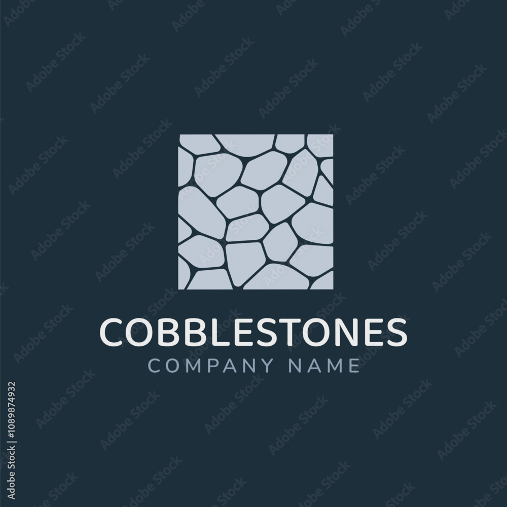 Stones logo template vector illustration. cobblestone logotype concept ...