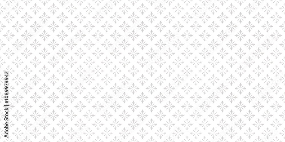 Subtle vector geometric floral seamless pattern. Simple gray and white ...