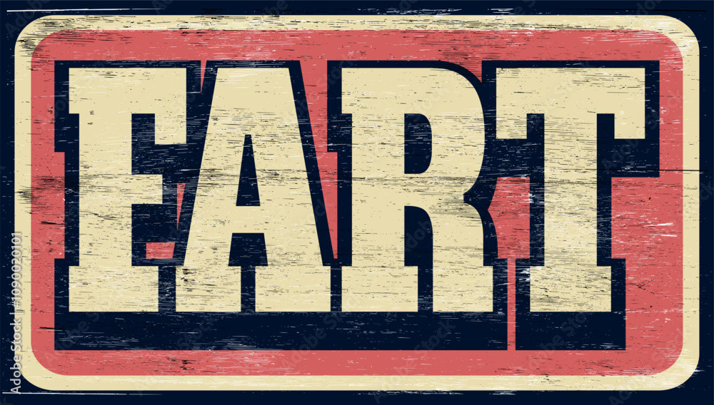 Aged and worn fart sign on wood Stock Vector | Adobe Stock