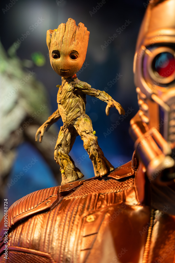 Baby Groot and Peter Quill statue from the Guardians of the Galaxy at ...