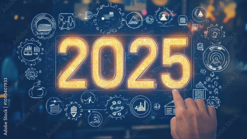 Future vision board mockup for 2025 planning creative workspace digital ...