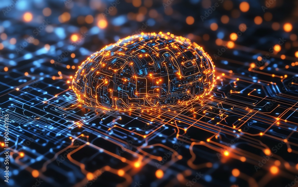 An immersive artificial intelligence concept video, with a virtual ...