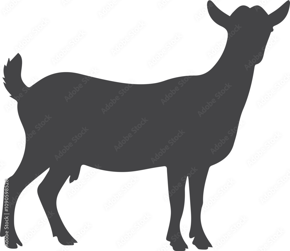 Nigerian Dwarf Goat SVG Vector Silhouette, Show Goat Silhouette Illustration Stock Vector ...
