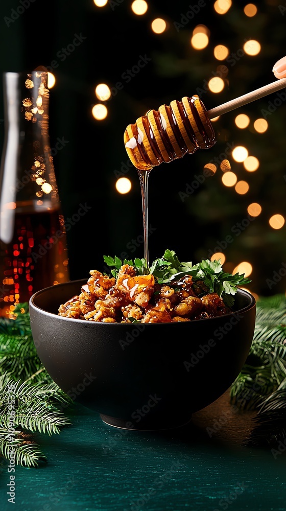 Somali anjero with honey, traditional Somali landscapes with acacia ...