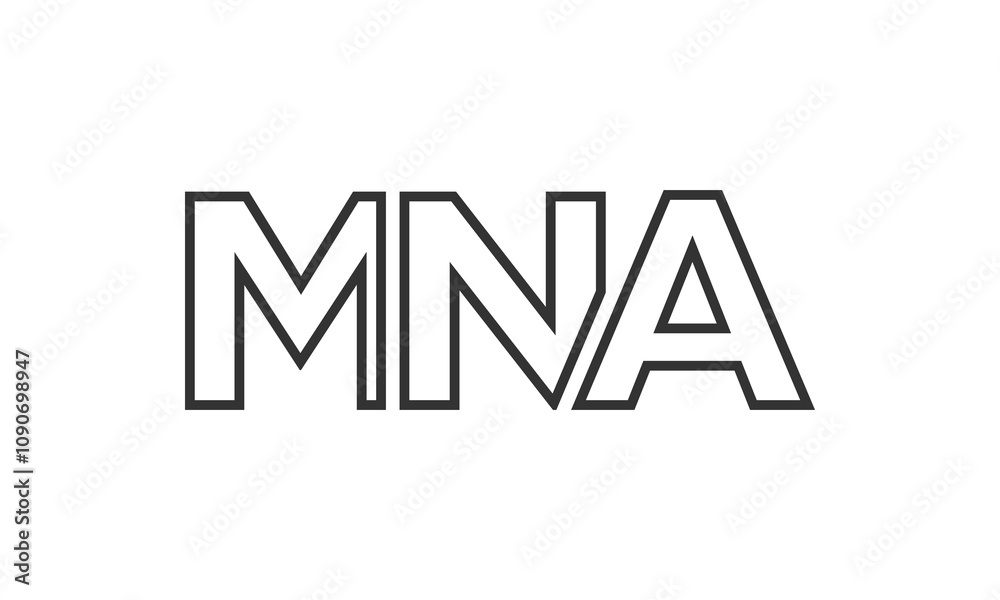 MNA logo design template with strong and modern bold text. Initial ...