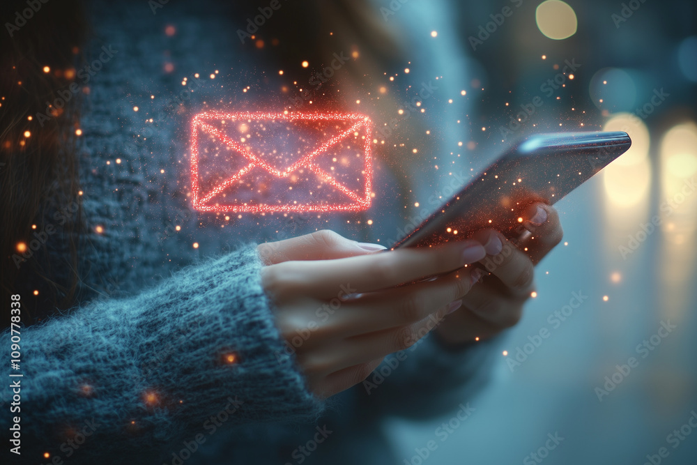 SMS spam, fake text message phishing from scammer concept. System ...