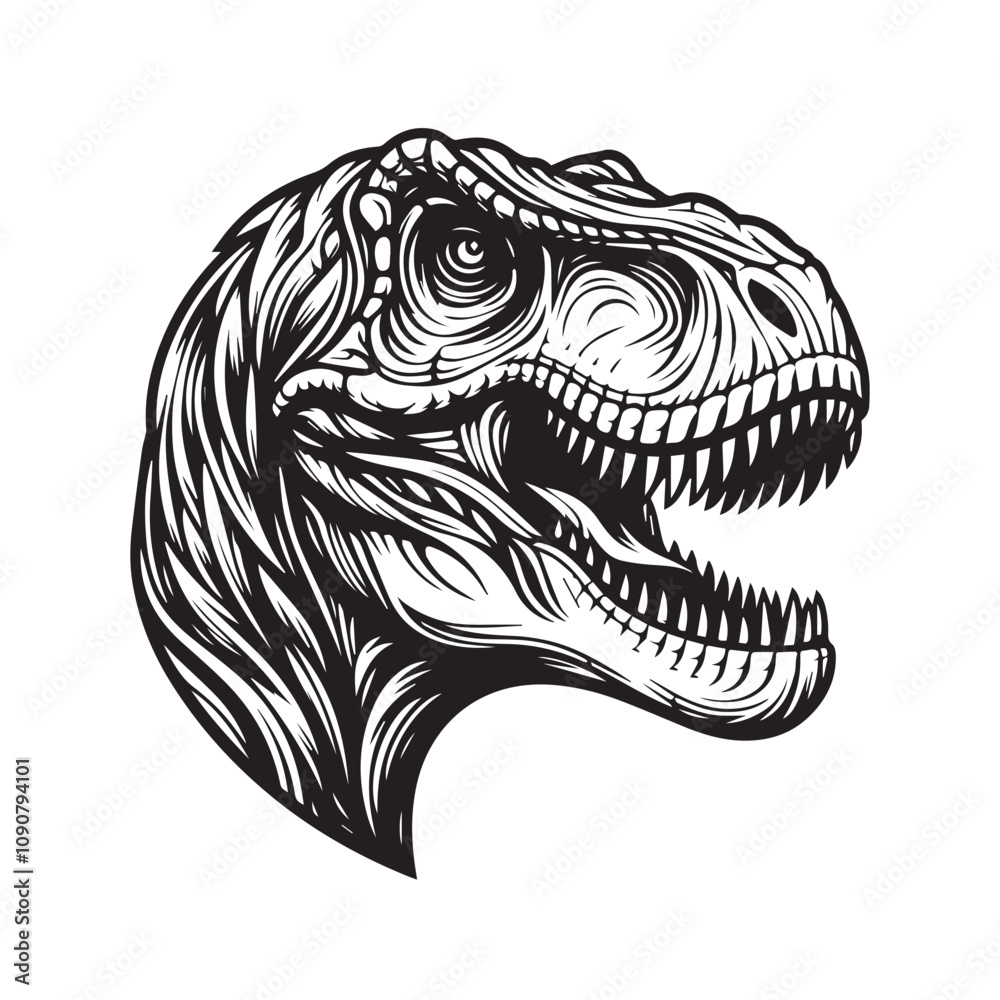 Trex dinosaurus head logo vector ilustration art Stock Vector | Adobe Stock