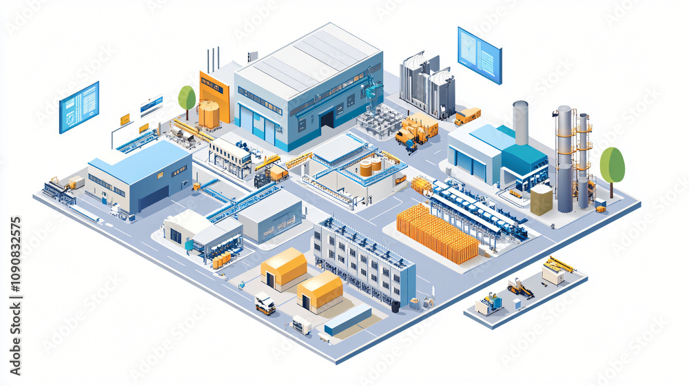 Illustration Stock Designing adaptive smart factory layouts with ...