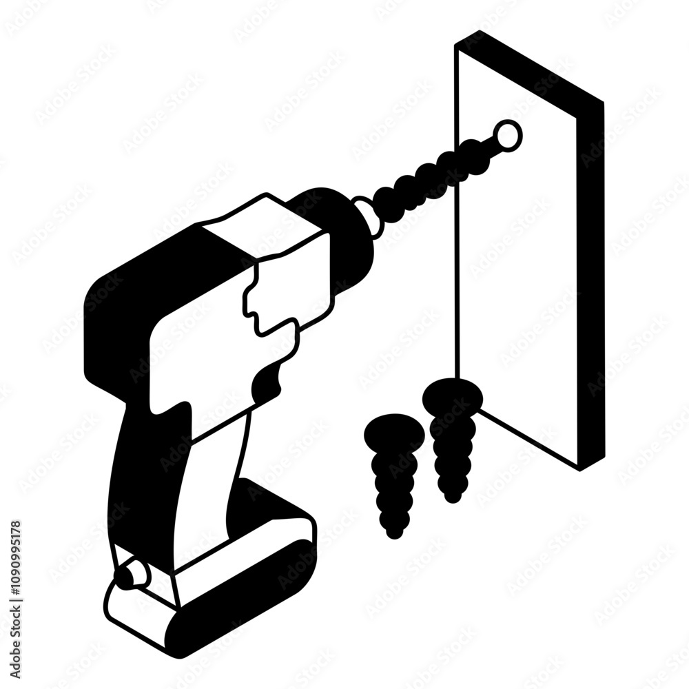 Sill plates or trusses to concrete outline isometric vector, Handyman ...