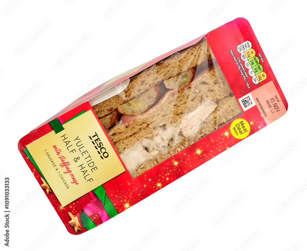 Tesco Yuletide half and half sandwiches with sage and onion stuffing ...