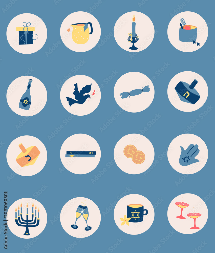 Circle clipart for Hanukkah Stock Illustration | Adobe Stock