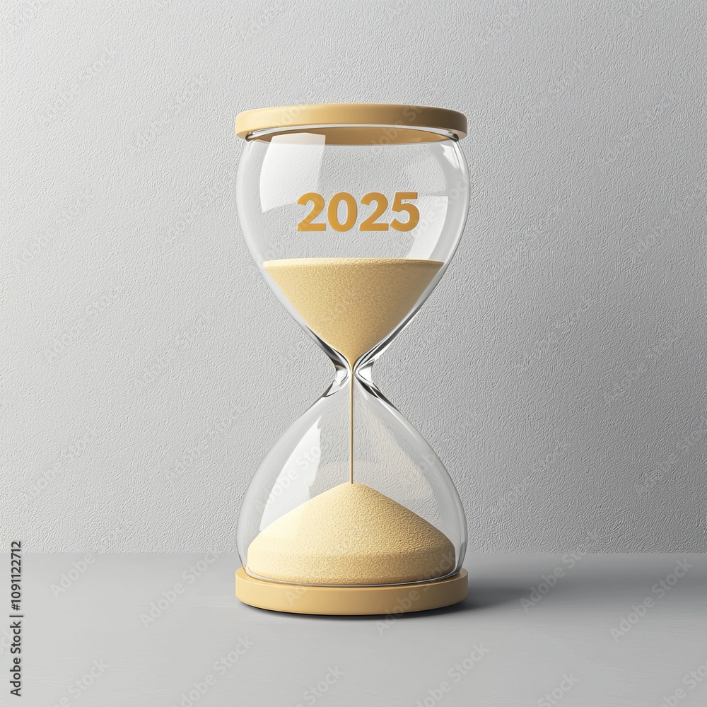 Self development planning. Hourglass displaying "2025" symbolizes time ...