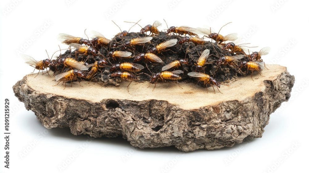 Swarming termites with wings, highlighting their structure and size ...