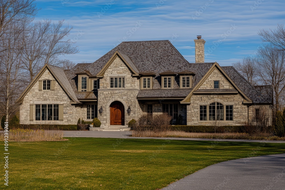 house, home, building, architecture, grass, cottage, sky, roof, new ...