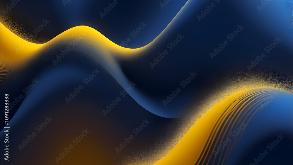Navy, Yellow glowing gradient background, a soft grainy noise texture ...