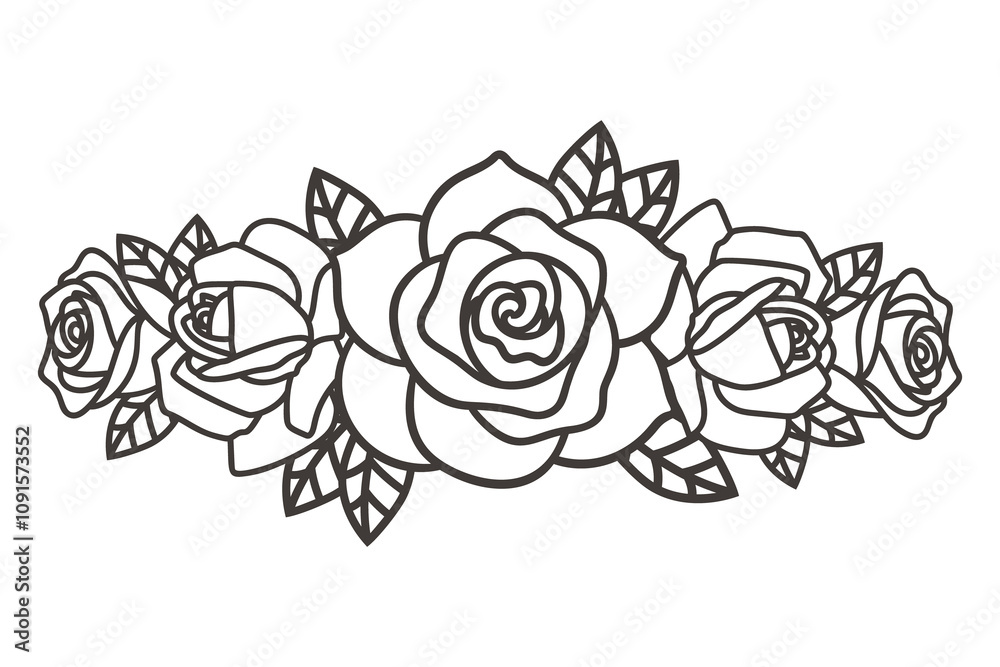 Intricate Floral Border Vector, Elegant Floral Border, Rose flower ...