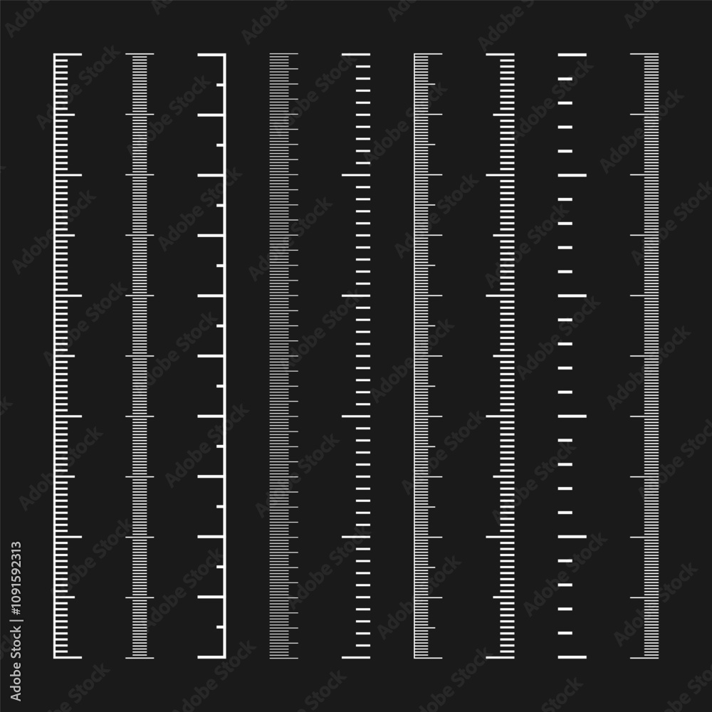Vertical measurement scales with divisions. Realistic scale for ...