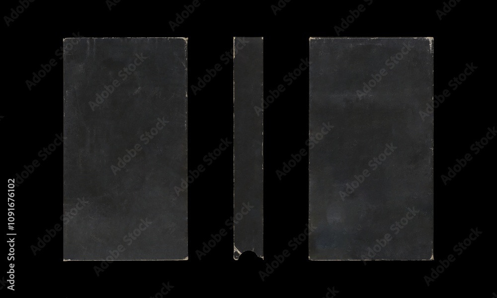composition of Old VHS video cassette cover box png isolated with clear ...