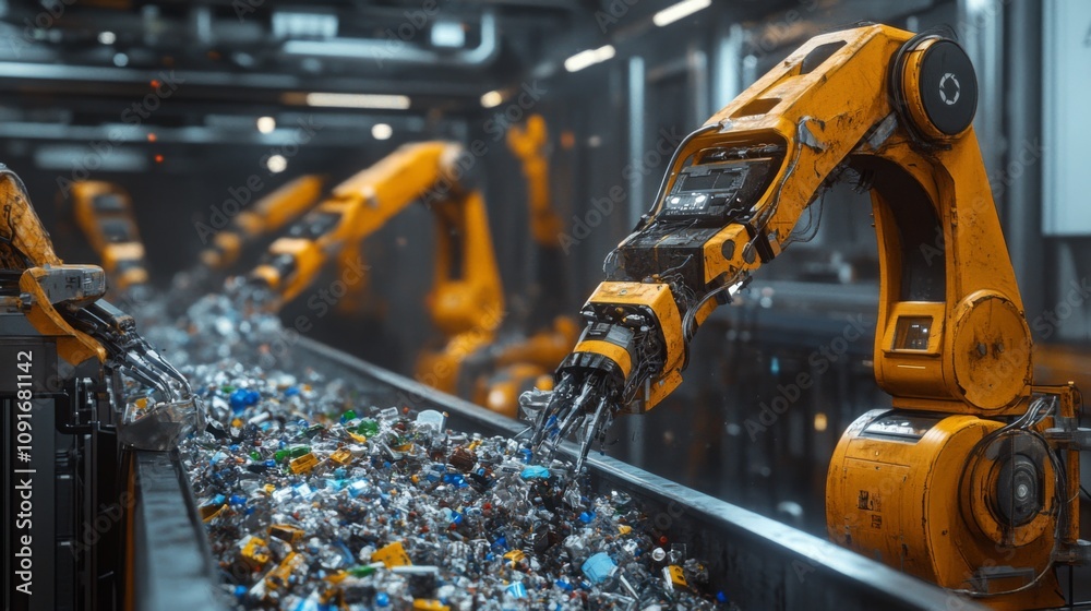 Advanced robotic arms work efficiently to sort through piles of ...