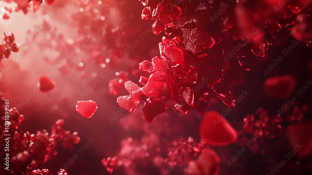 Blood cell red 3d background vein flow platelet wave cancer medicine ...