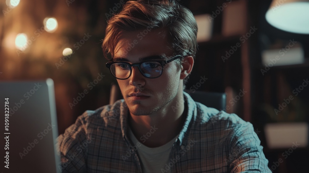 Digital creator working on influencer video editing, applying modern ...