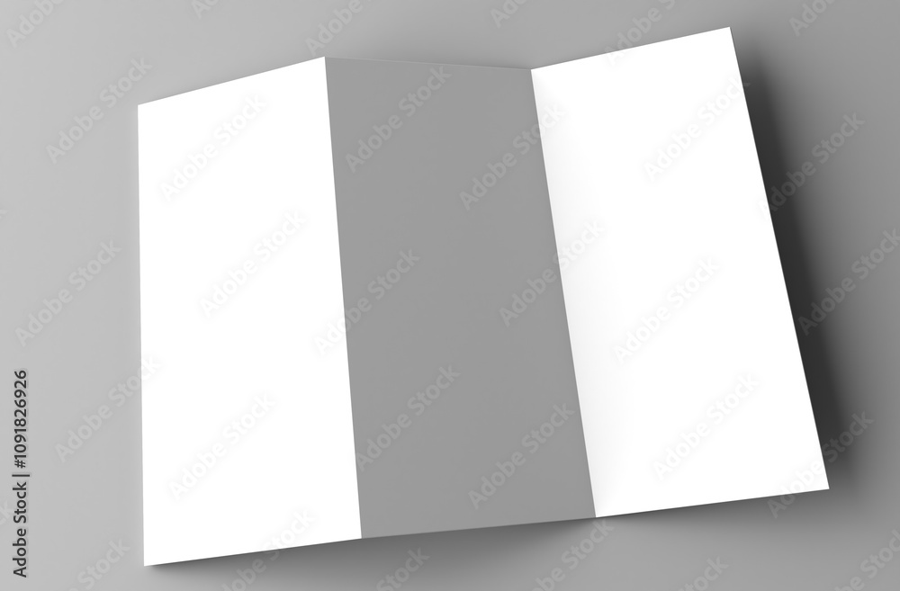 Blank paper brochure on grey background. Mockup for design. Modern Six ...