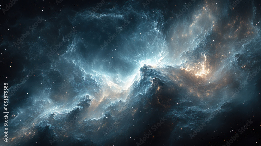 Foto de Stock outer space with a massive cloud of gas and dust that ...