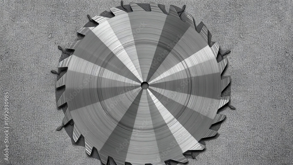 Diamond blade cutting through thick concrete wall, construction tool ...