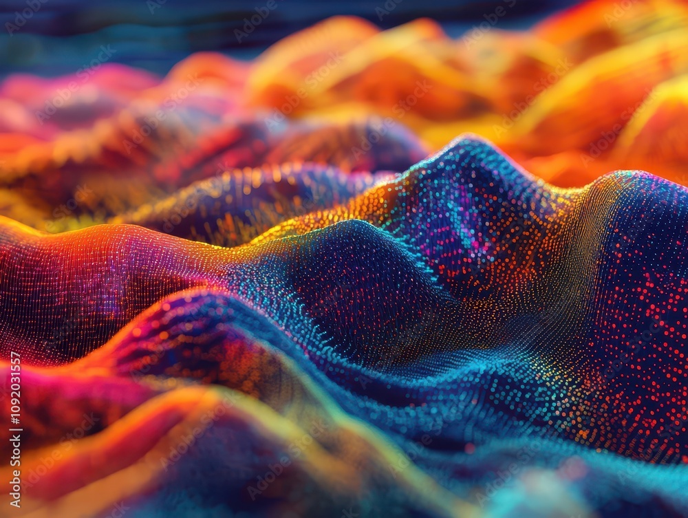 Abstract representation of AI analyzing complex patterns, machine learning visualization ...